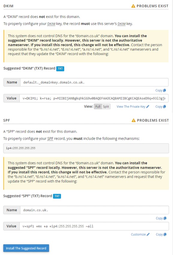 Adding SPF/DKIM Records to Verify Email for Home | Help & Support | Zen