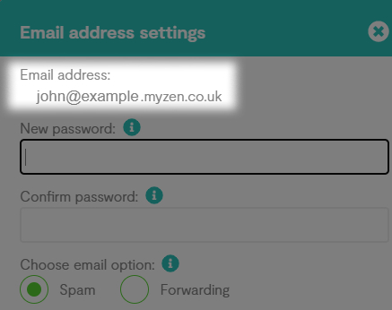 Getting Email Details For Home | Help & Support | Zen